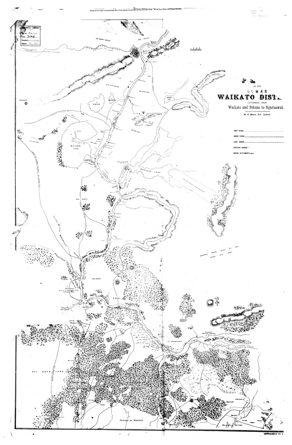 Plan Of The Lower Waikato District Extending From Waikato And Pokeno To